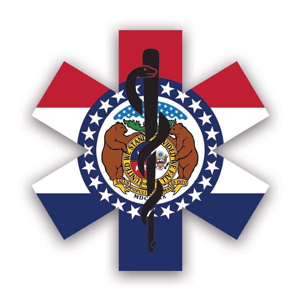 Missouri Star of Life Flag Sticker Decal - Self Adhesive Vinyl ...