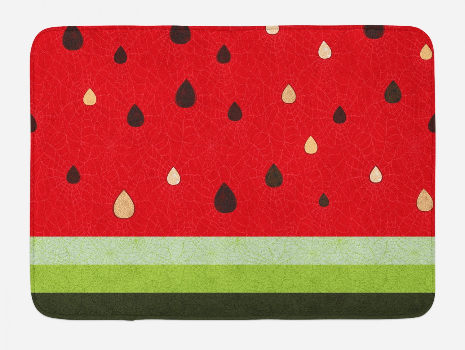 Nature Bath Mat, Macro Watermelon Pattern Fresh Ripe Organic Fruit ...