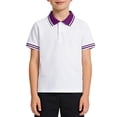 CONROSES Boys School Uniform Short Sleeve Polo Shirts Solid Color ...