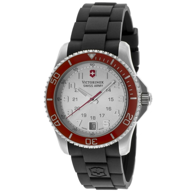 Victorinox Women's Swiss Army 241484 Maverick Gs Black Rubber Silver ...
