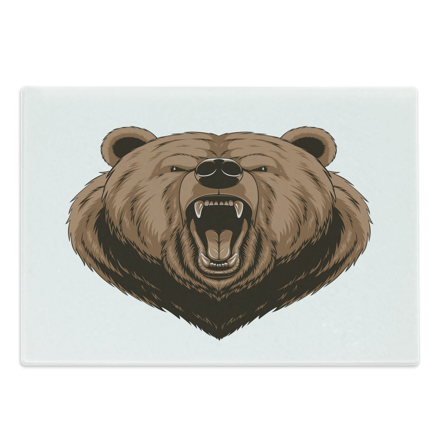 Bear Cutting Board, Angry Scary Face Powerful Vicious Beast Mascot ...