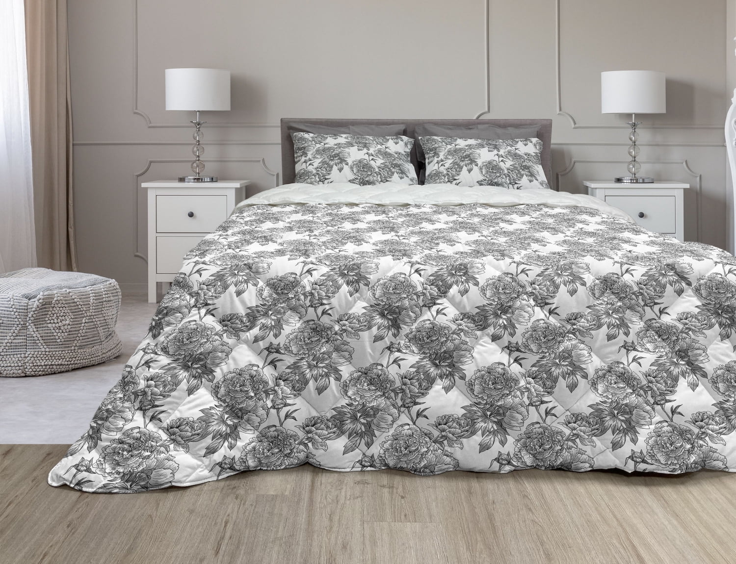 Floral Comforter And Sham Bedding Set Plant Blossom Spring Season Birth