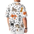 Cartoon Cat Men's Shirts Short-Sleeved with All-Over Prints Button-Up ...