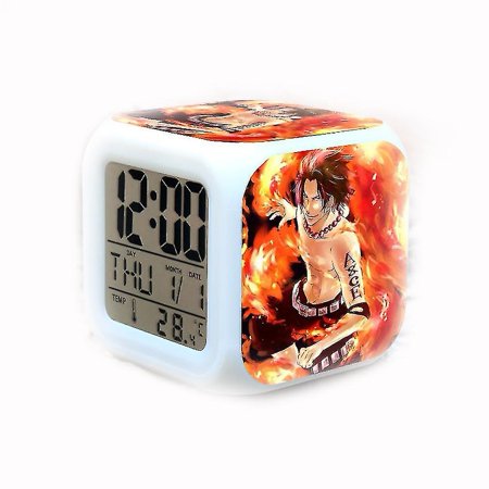 Hmwy-one Piece Ace Kids Digital Led Alarm Clock Night Light Glowing ...