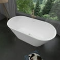 SOTUBX Free Standing Tub 59" Deep Soaking Bath Tub Contemporary Acrylic Freestanding Bathtub ...