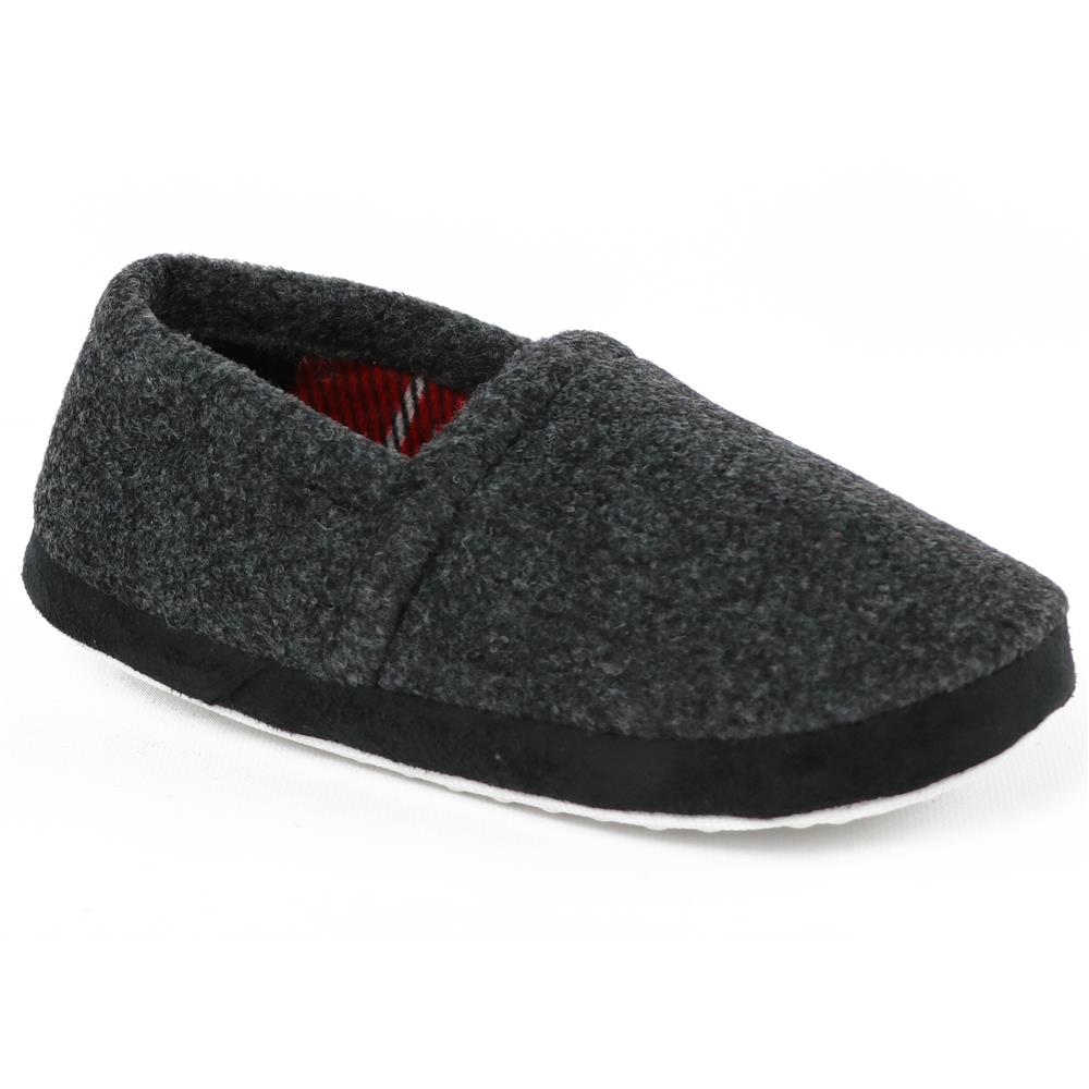 Zac & Evan Boys 11-5 Flannel Slipper (Charcoal 11/12) - Walmart.com