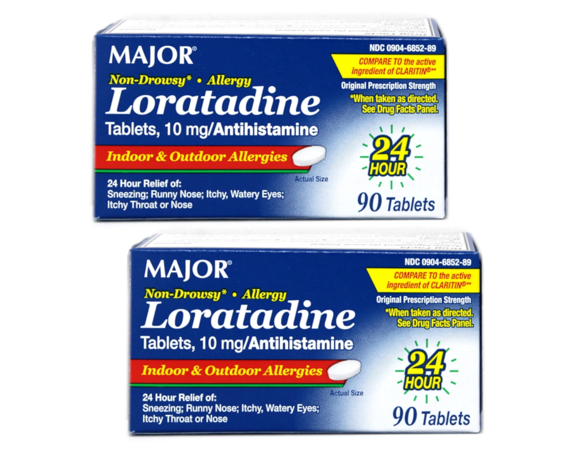 Major Non-Drowsy Allergy Loratadine 10mg Antihistamine, 90 Tablets ...