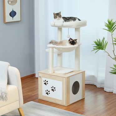 Dextrus Modern Cat Tree, Haven for Feline Friends - 4-in-1 Cat Tree ...