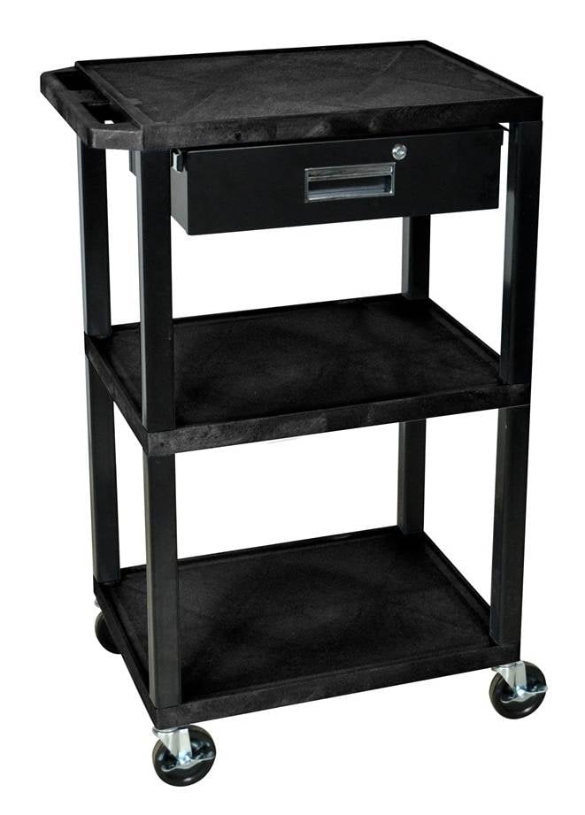 Tuffy Presentation Cart w Drawer in Black - Walmart.com