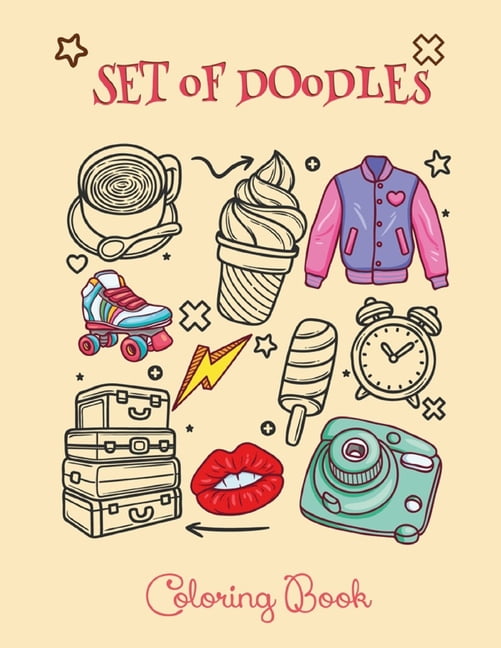 Set Of Doodles: Coloring Book, +50 sets for toddles and beginners ...