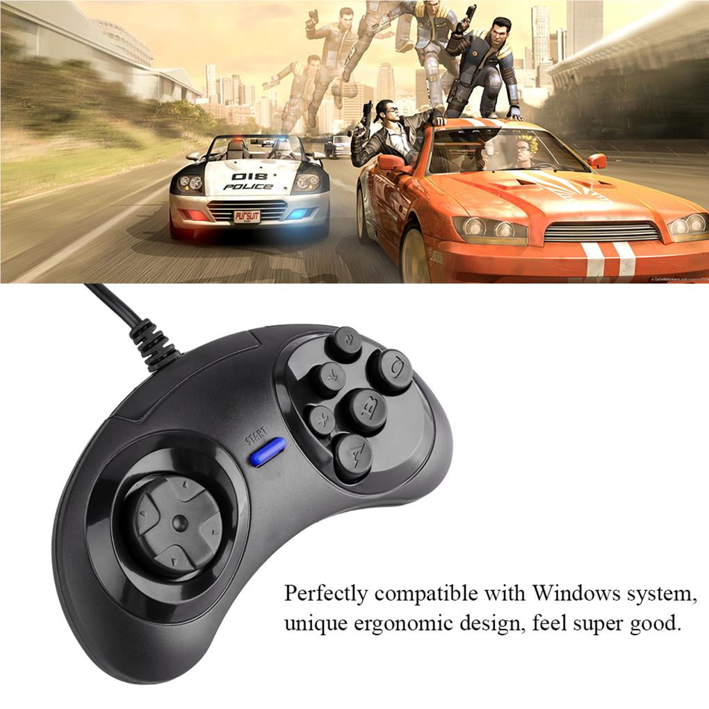 Buy For SEGA USB Classic Gamepad 6 Buttons USB Gaming Joystick Holder ...