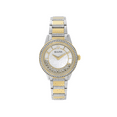 Bulova Women's Wrist Watch, Two Tone Crystal Turn Style, Pearl Dial ...