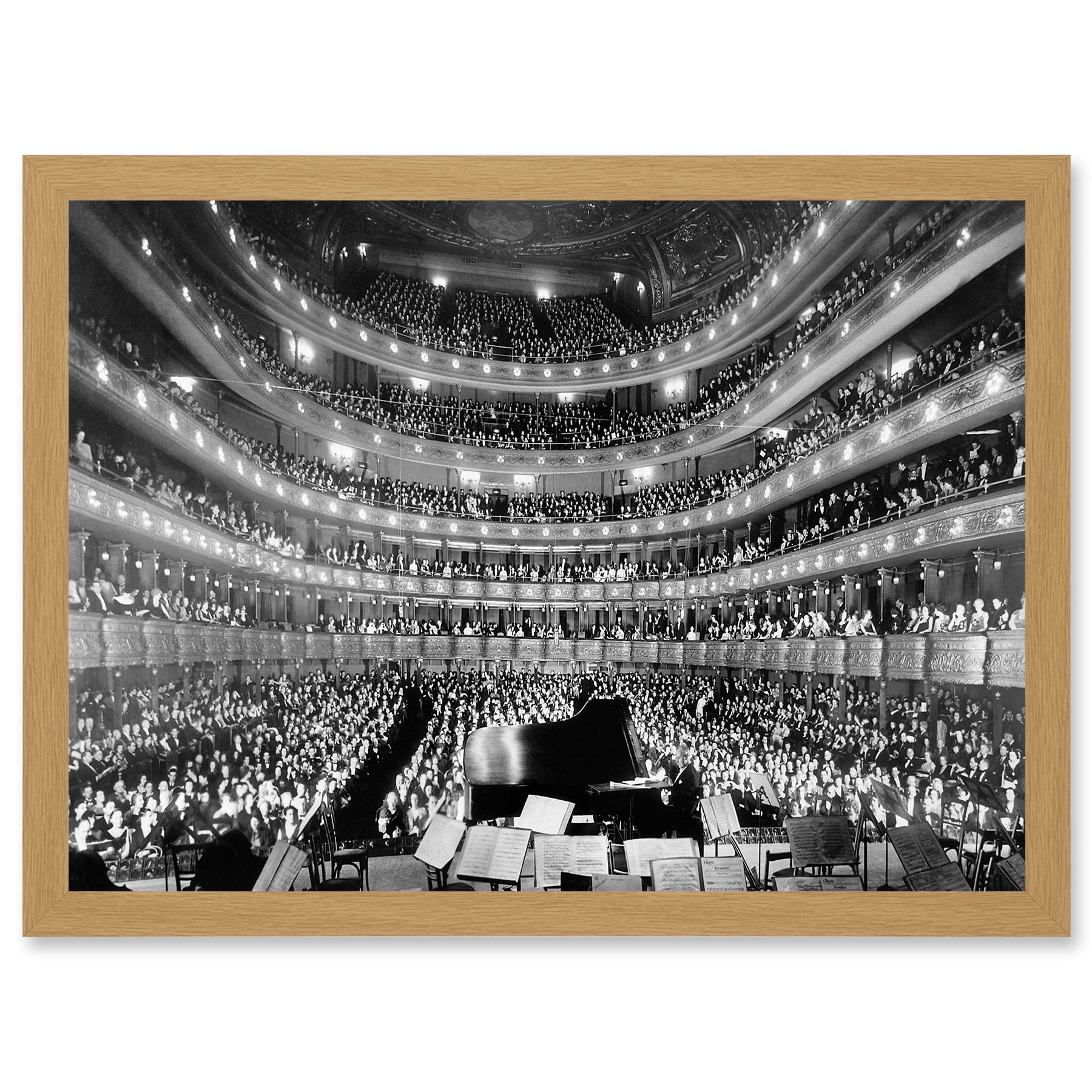 Metropolitan Opera House New York Auditorium A4 Artwork Framed Wall Art ...