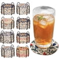 8PCS Round Braided Placemats Set with Metal Storage Holder, Vintage ...