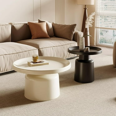 COSVALVE High Gloss Coffee Table MDF Side Table Living Room w/Drawer,16 ...