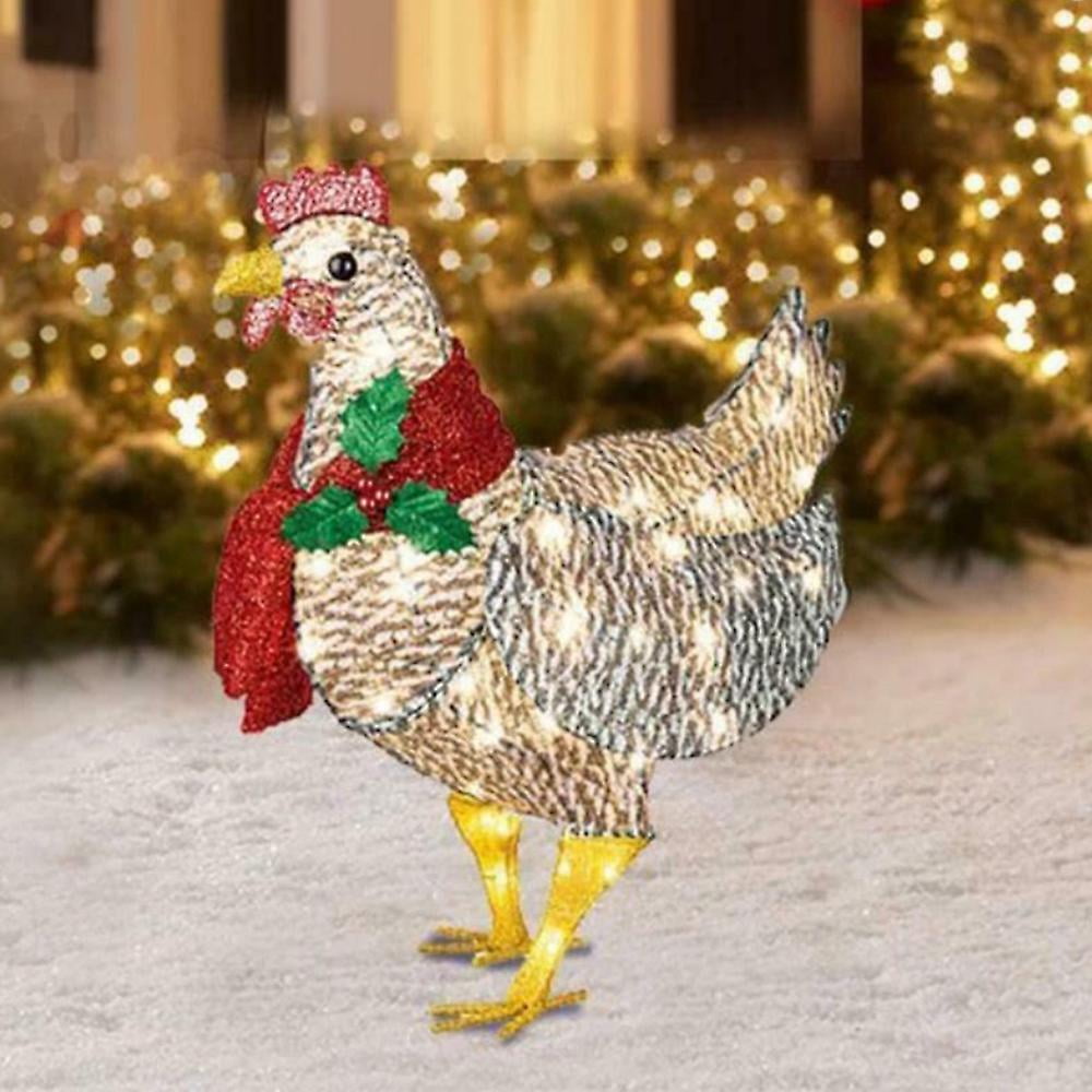 Chicken Lantern Chicken Sculpture Lawn Metal Courtyard Decor! - Tyfuify ...