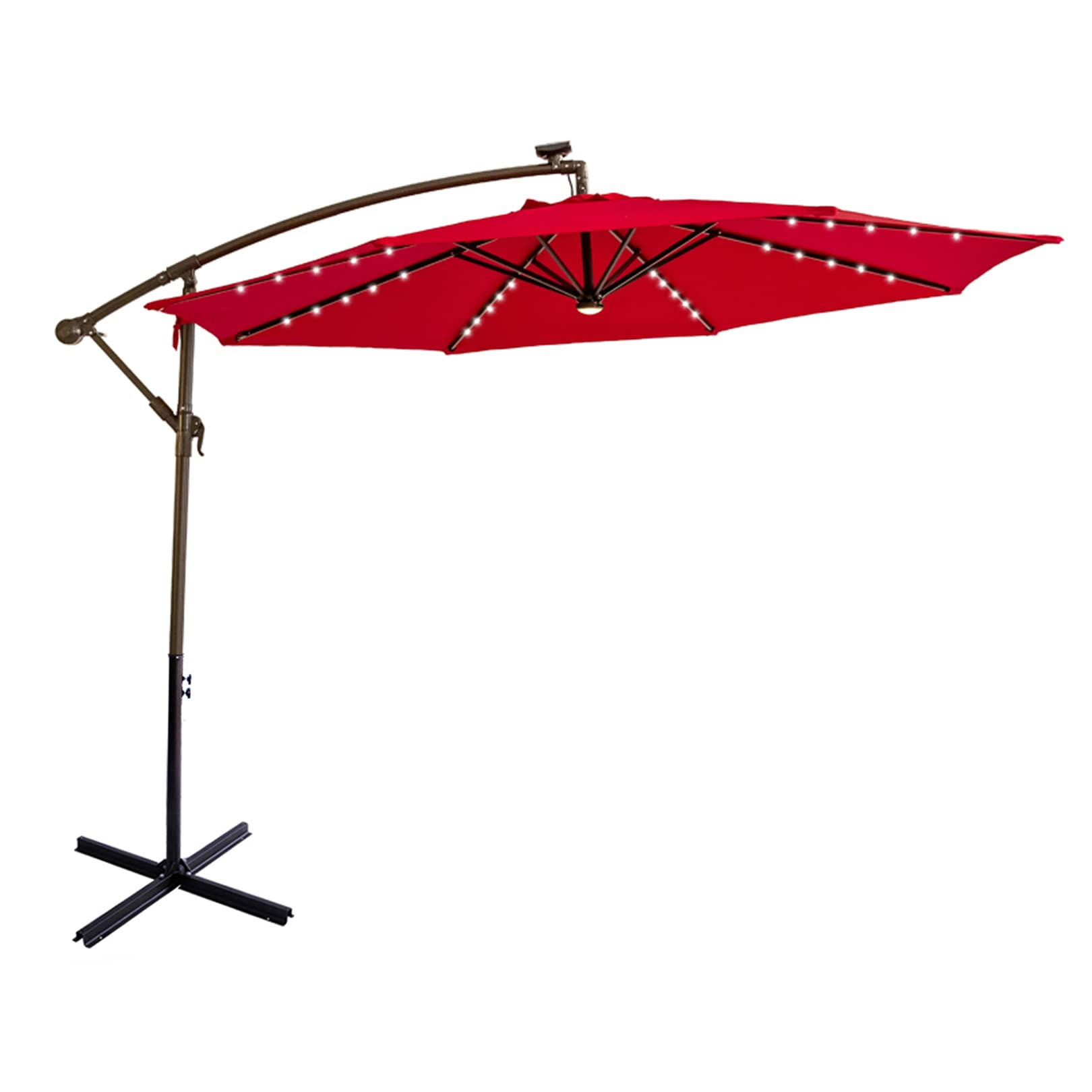 C-Hopetree 10 ft Offset Cantilever Outdoor Patio Umbrella with Solar ...