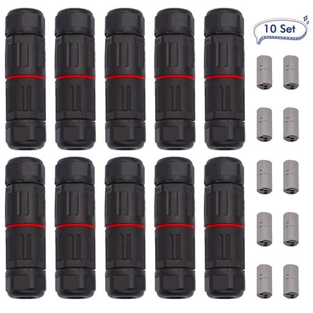 ruzhgo 10 Sets 3 Pole Wire Connector Junction Box IP68 Waterproof ...