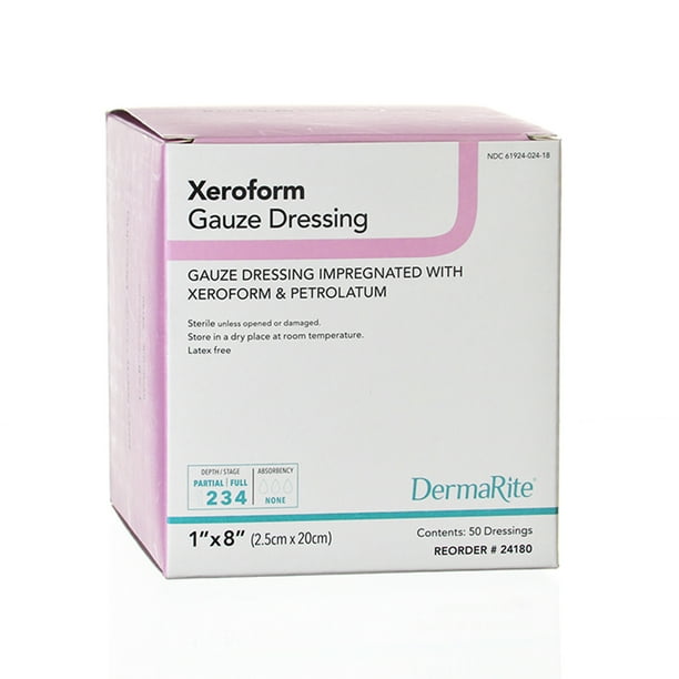 Xeroform Xeroform Petrolatum Impregnated Dressing 1 x 8" Strip Gauze ...