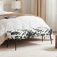 Duhome Elegant Lifestyle Ottoman Bench, Cow Print, Black Metal Base ...
