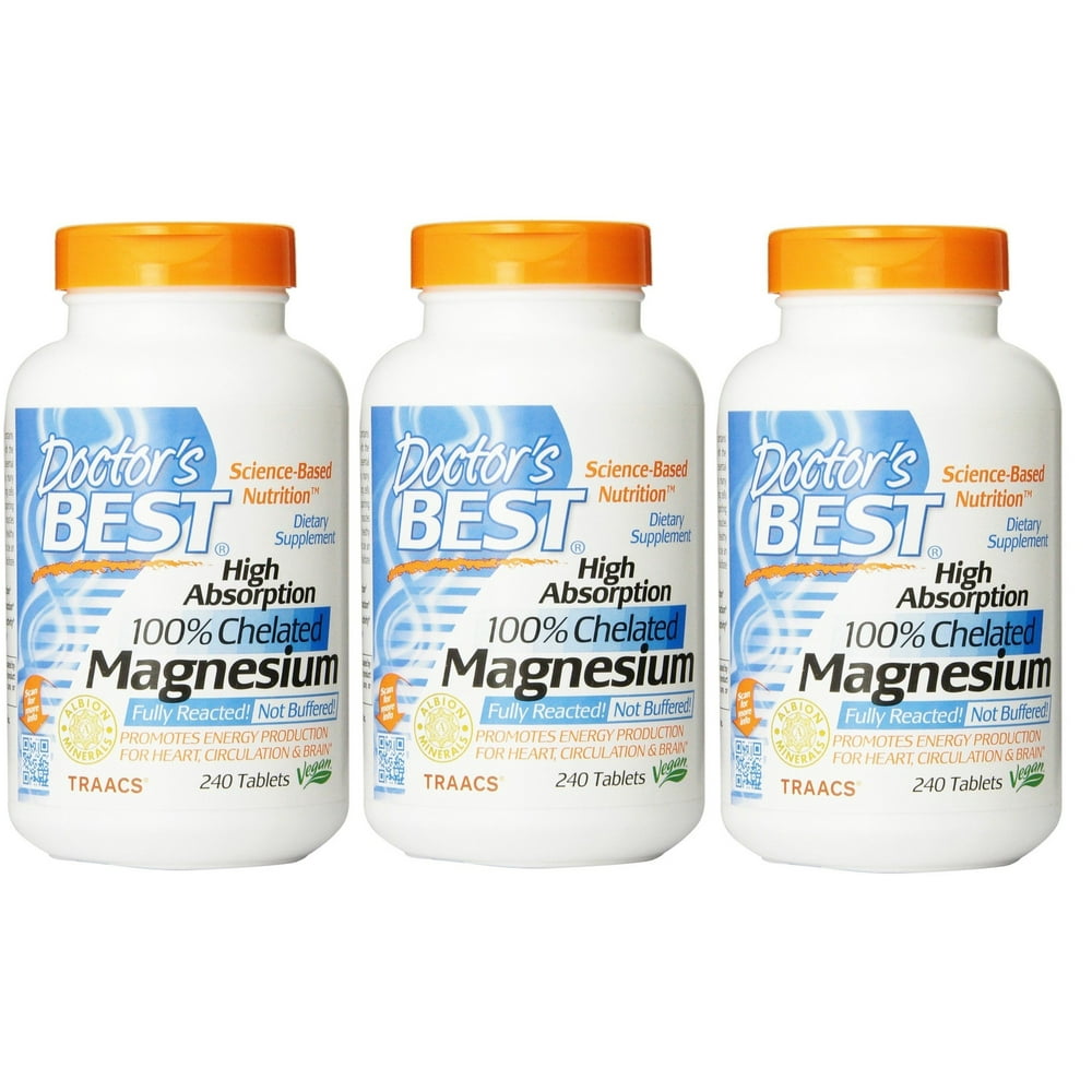 Doctor's Best - High Absorption 100% Chelated Magnesium, 240 Tablets ...