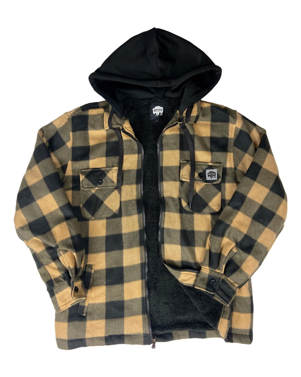 Buffalo Outdoors® Workwear Sherpa Lined Hooded Fleece - Walmart.com