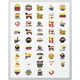 35pcs-50pcs Colorful Colombia Stickers Soccer Vibrant Stickers Heart ...