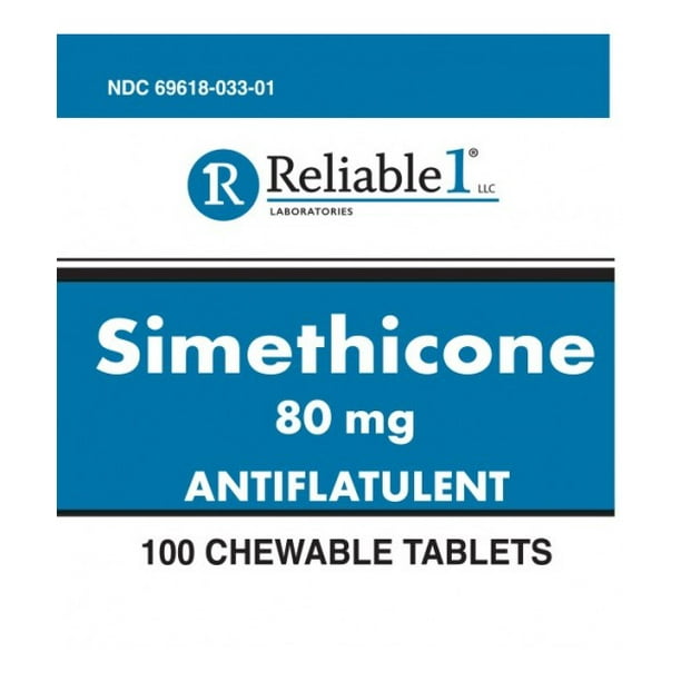 Reliable1 Labs Simethicone Chewable Tablets, 80 mg, 100 Count - Walmart.com