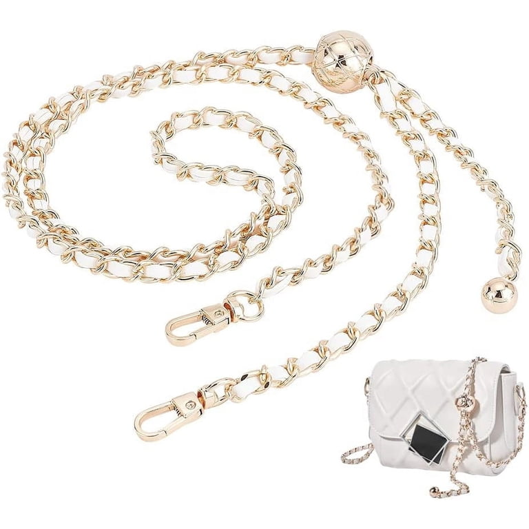 Gold Ball Design Purse Strap 120cm Adjustable Thin Handbag Chain Strap ...