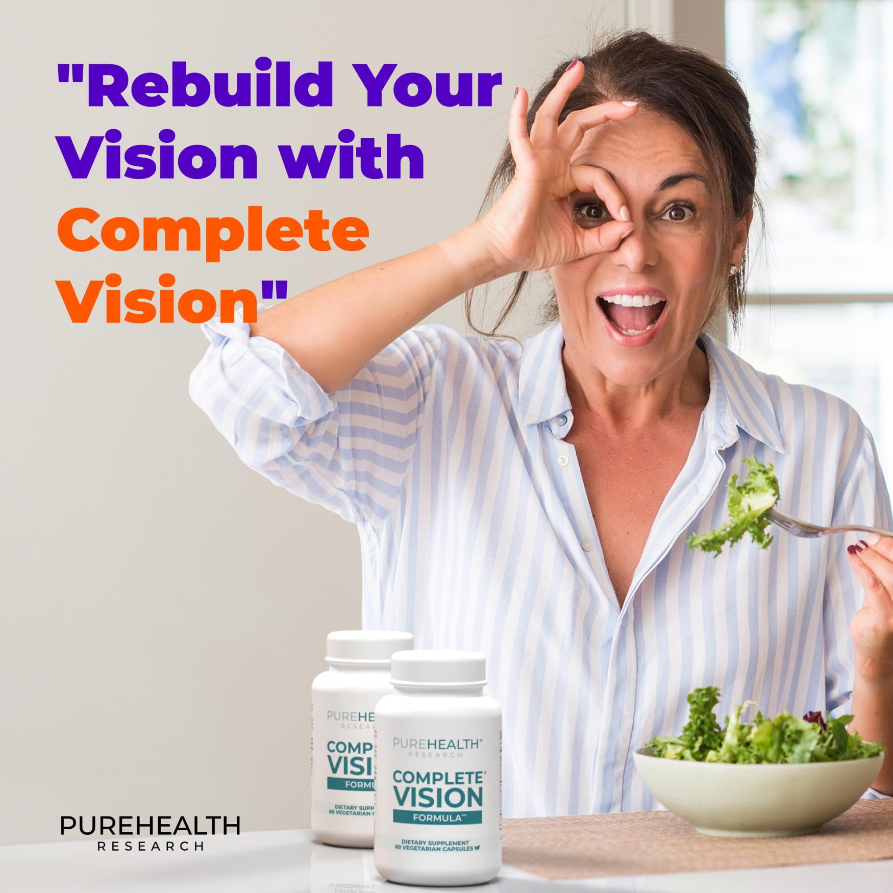 PureHealth Research Complete Vision Formula - Natural Eye Vitamins with ...