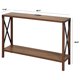 DecorTech Industrial Rectangular Wood Console Table with AC Power and ...