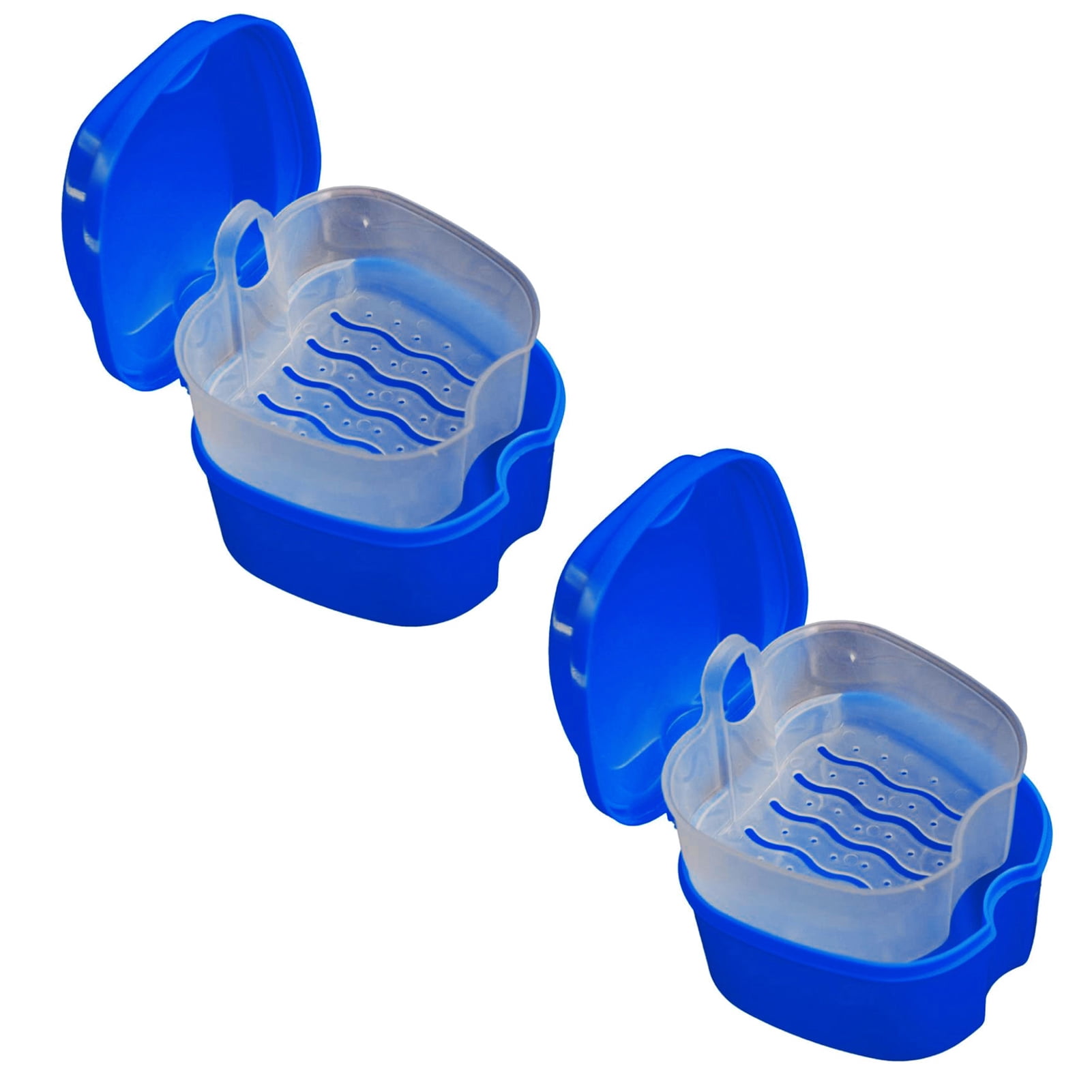 Bobasndm 2 Pack Denture Bath Box Storage Container with Strainer Basket ...