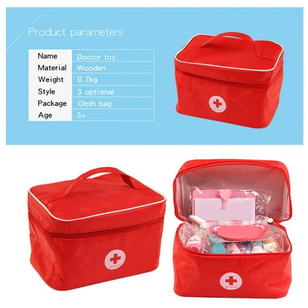 Wooden Doctors Kit Educational Pretend Play Medical Set Children Wooden ...