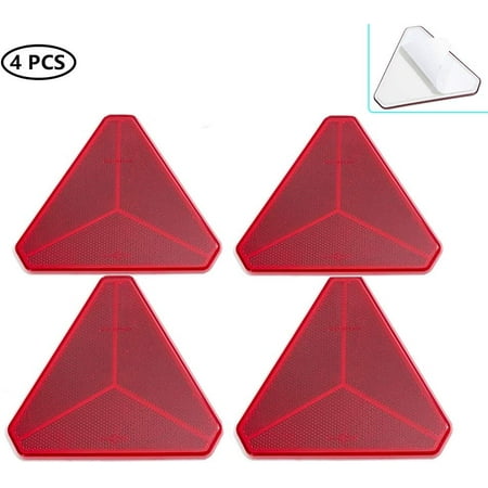 4 x Red Triangle Reflector, Triangle Reflector for Trailer, Self ...