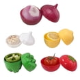 5 Pack Clear Fruit & Vegetable Shaped Storage Containers, Durable ...