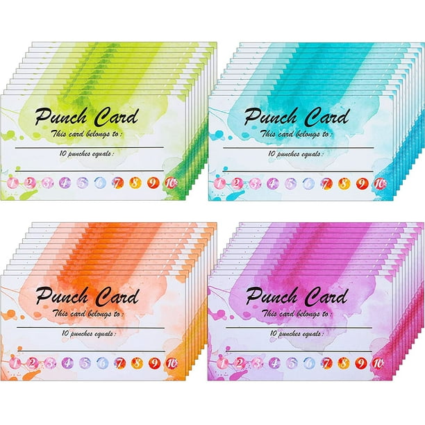 320 Pieces Punch Cards, Incentive Loyalty Reward Card Student Awards ...