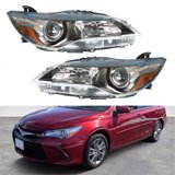 Labwork 2pcs Headlights Assembly Black Halogen Headlamp Housing Fit for ...