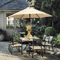 Renwick 7.5ft Patio Market Umbrella with 6 Ribs Push-button Canopy Tilt ...