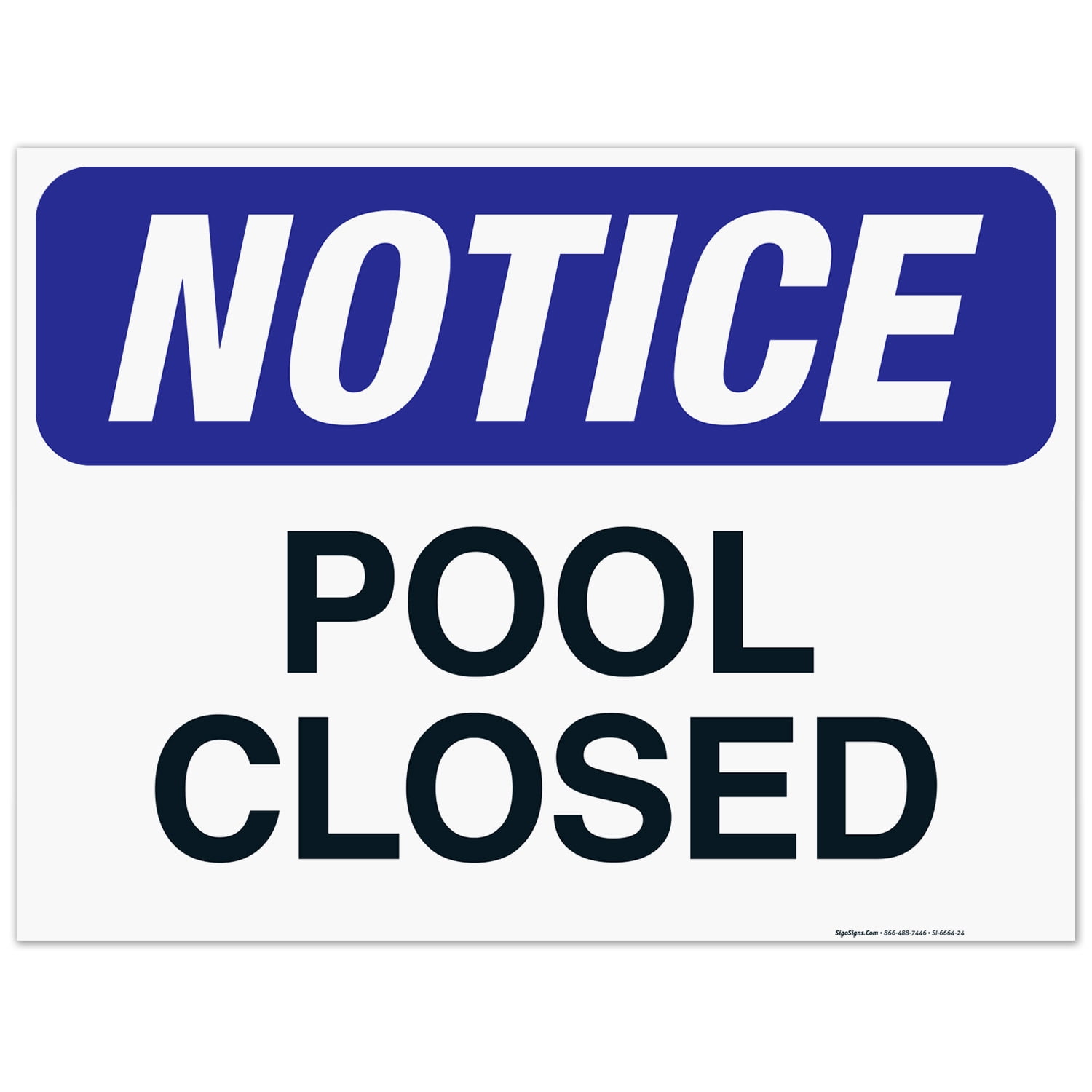 Pool Closed Sign, Pool Sign, (SI-6664) 10x10 Vinyl Sticker - Walmart.com