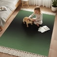 Bedroom Rug Carpet 3'x 5', Green Black Ombre Washable Floor Carpet with ...