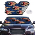 Kdxio Bowling Ball And Flame Print Windshield Sun Shade,UV Rays and Sun ...