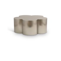 Meridian Furniture Living Room Round Glass Top Doma Cream / Gold Coffee ...