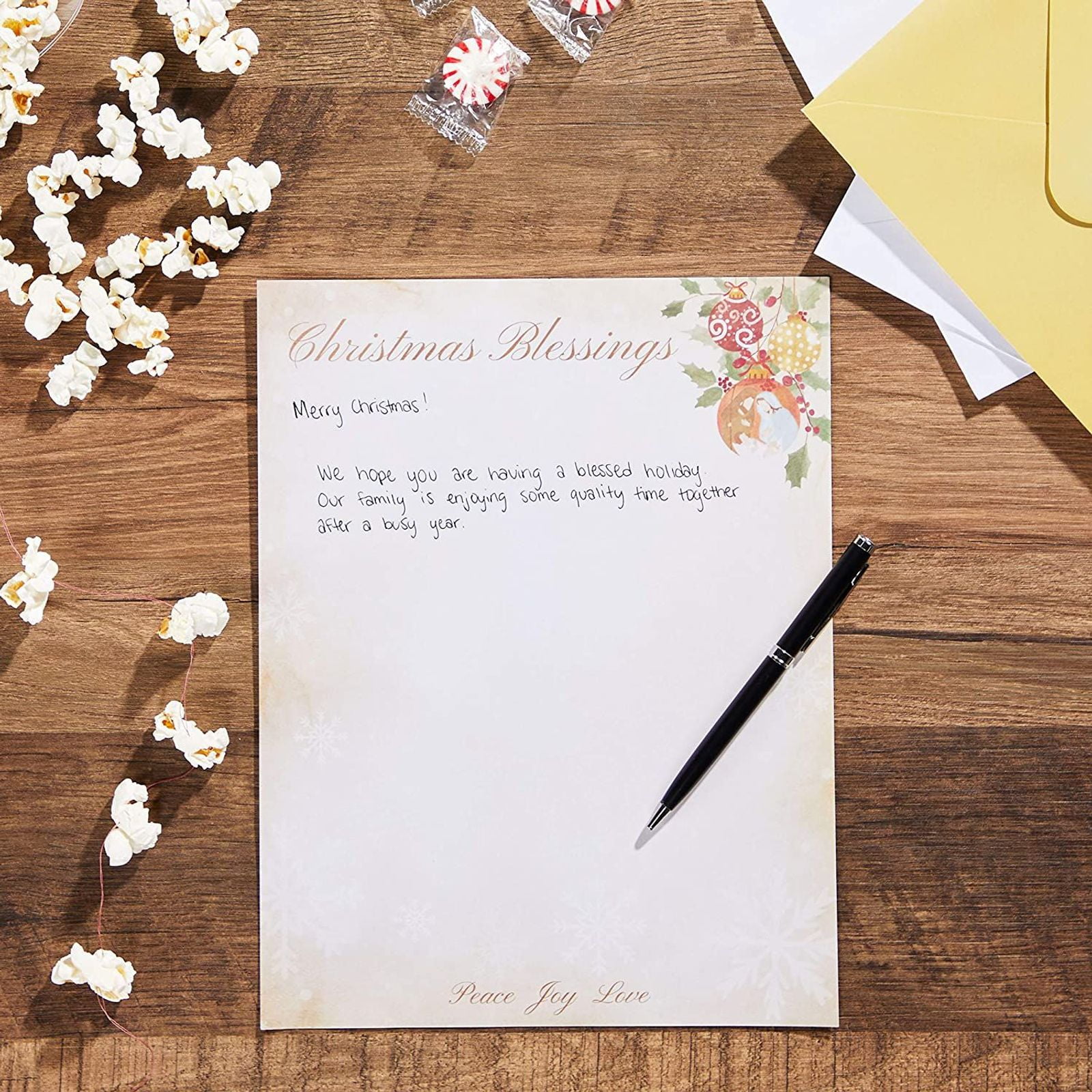 Buy 96 Sheet Christmas Blessing Stationary Paper, Writing Letter ...