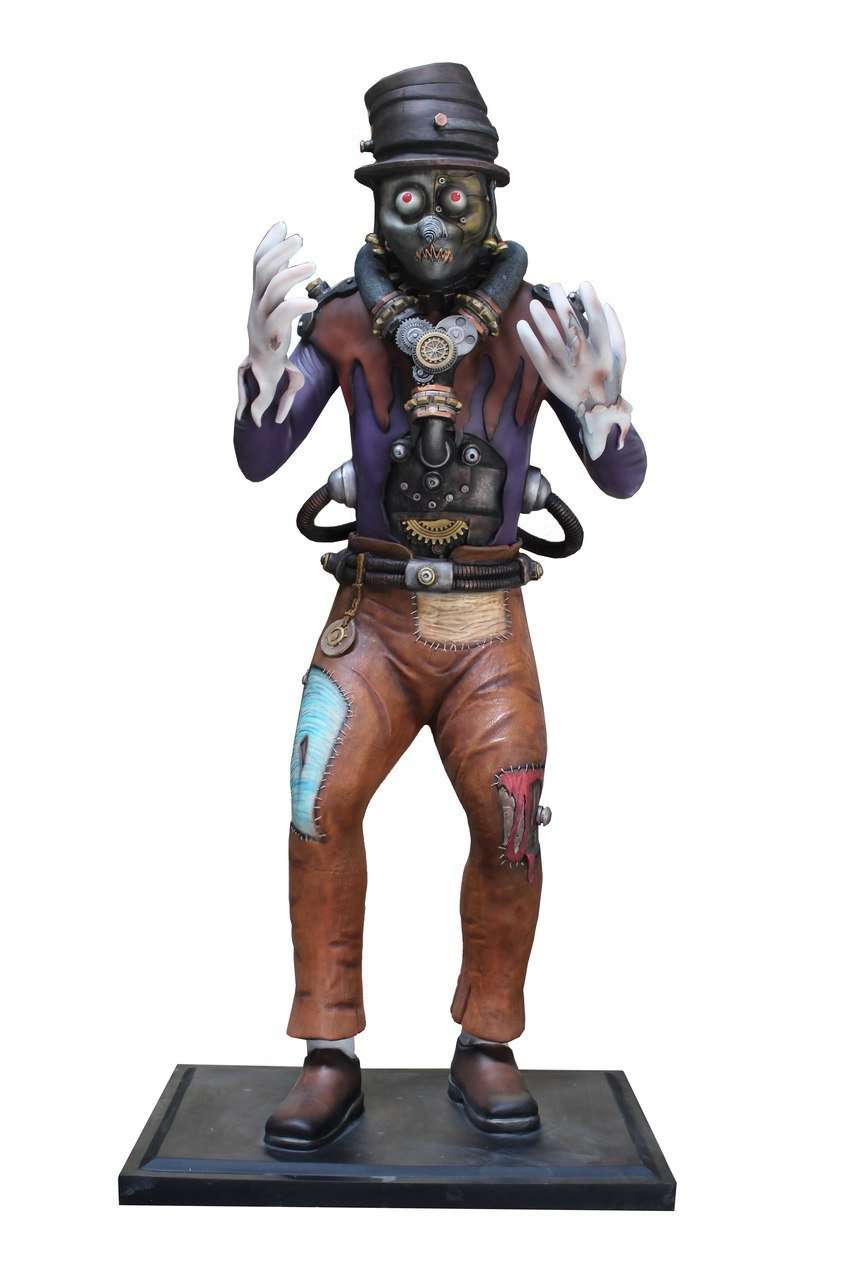 Comic Steampunk Scarecrow Life Size Halloween Decor Prop Statue ...