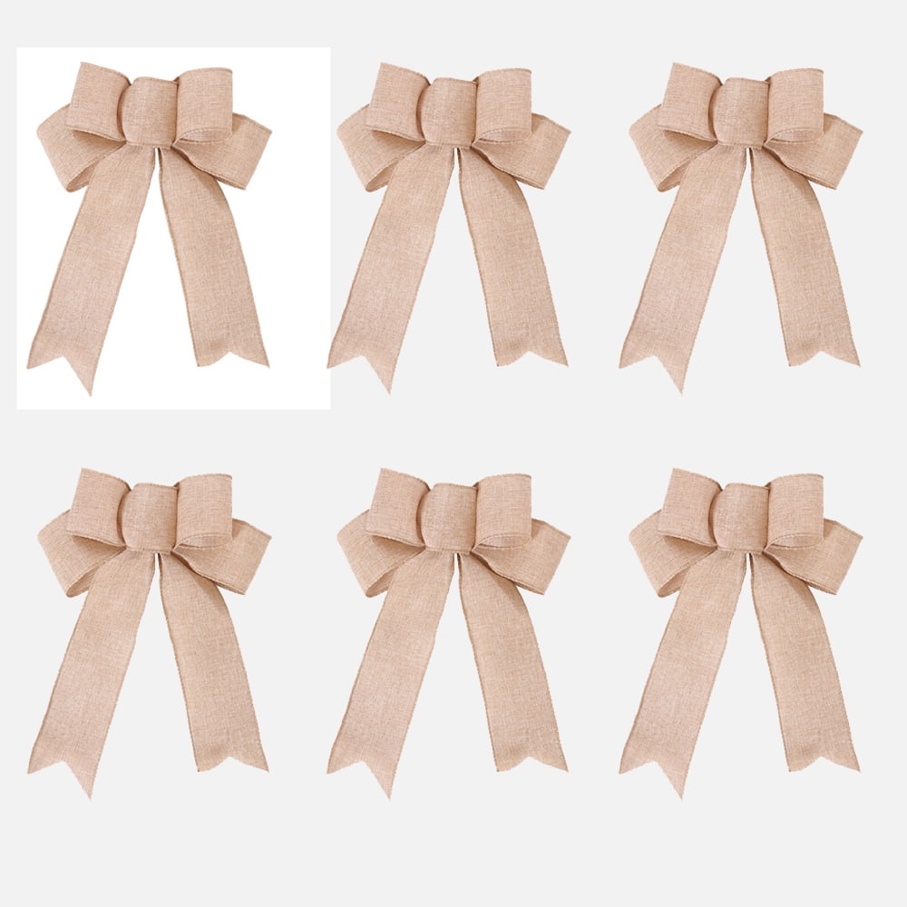 6 Pieces Christmas Tree Topper, Decorative Bows for Wreath Decor Door ...