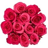 Fresh-Cut Solid Roses Flower Bunch, Minimum of 12 Stems, Colors Vary ...