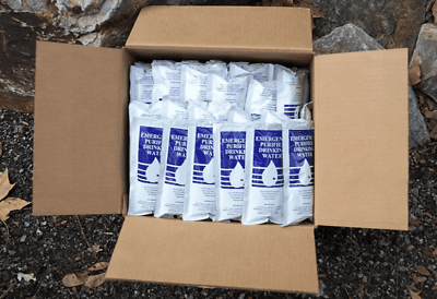 (96) SOS Emergency Purified Drinking Water Packets Survival 48 Day ...