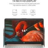 HP 14" HD Rose Gold Laptop Students Business, Intel Quad-Core Processor ...