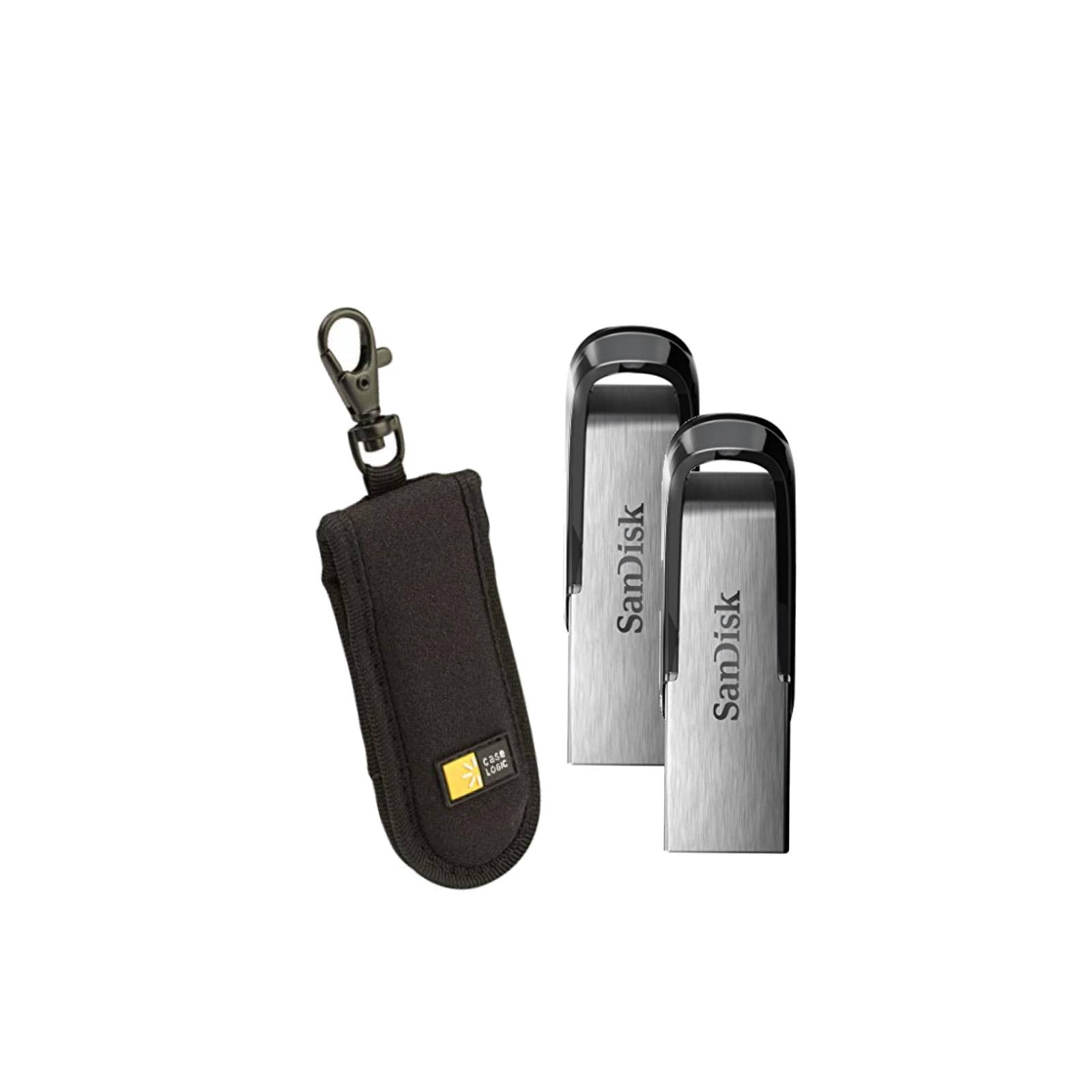2 SanDisk 32GB Ultra Flair USB 3.0 Flash Drives + Case Logic JDS-2 USB ...