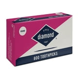 diamond Wooden Round Sturdy Toothpicks Box 800 Count for Cooking Crafts ...